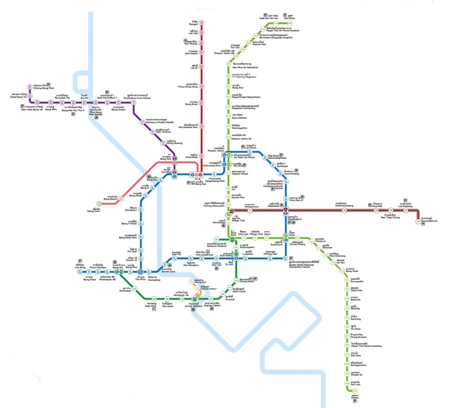แผนที่รถไฟฟ้ากรุงเทพและปริมณฑล | BTS / MRT / Airport Rail Link อับเดต 2566 | ออกเดินทาง | Shared ...